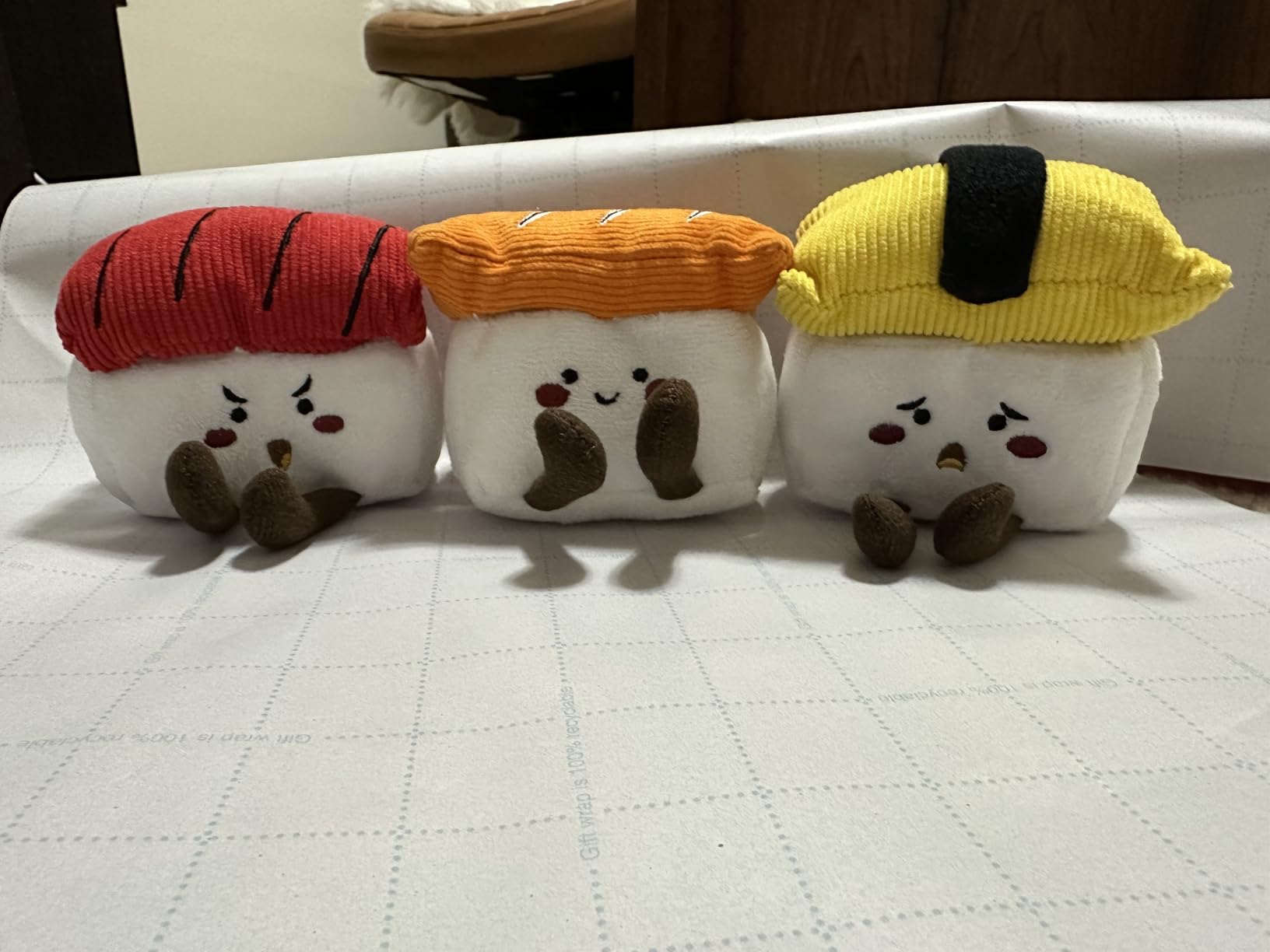 HugSmart - Sushi Dog Toy | 3-Pack Squeaky Soft Plush Dog Toys for Small ...