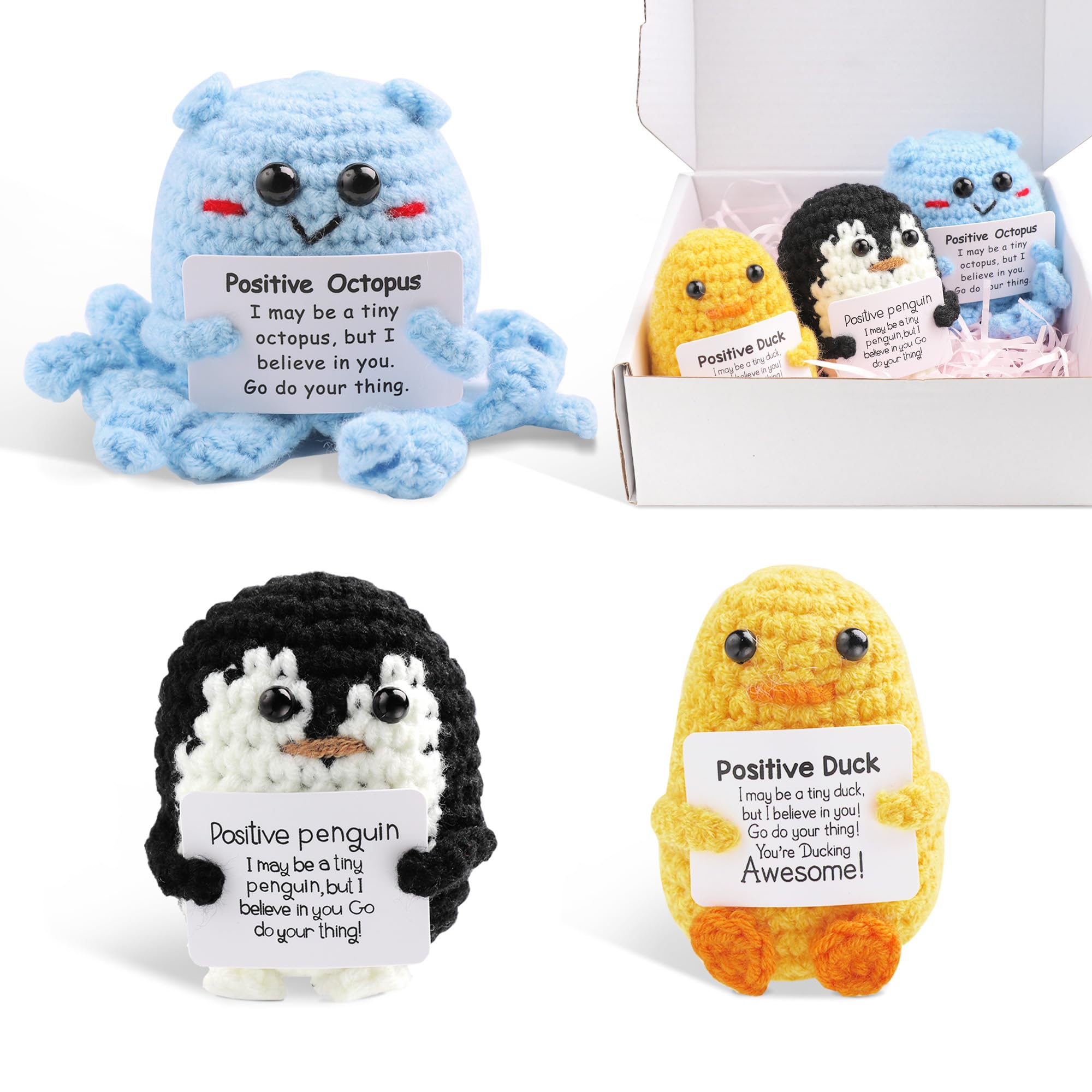 Amazon.com: StryWiin 3PCS Handmade Mini Emotional Support Crochet Doll ...