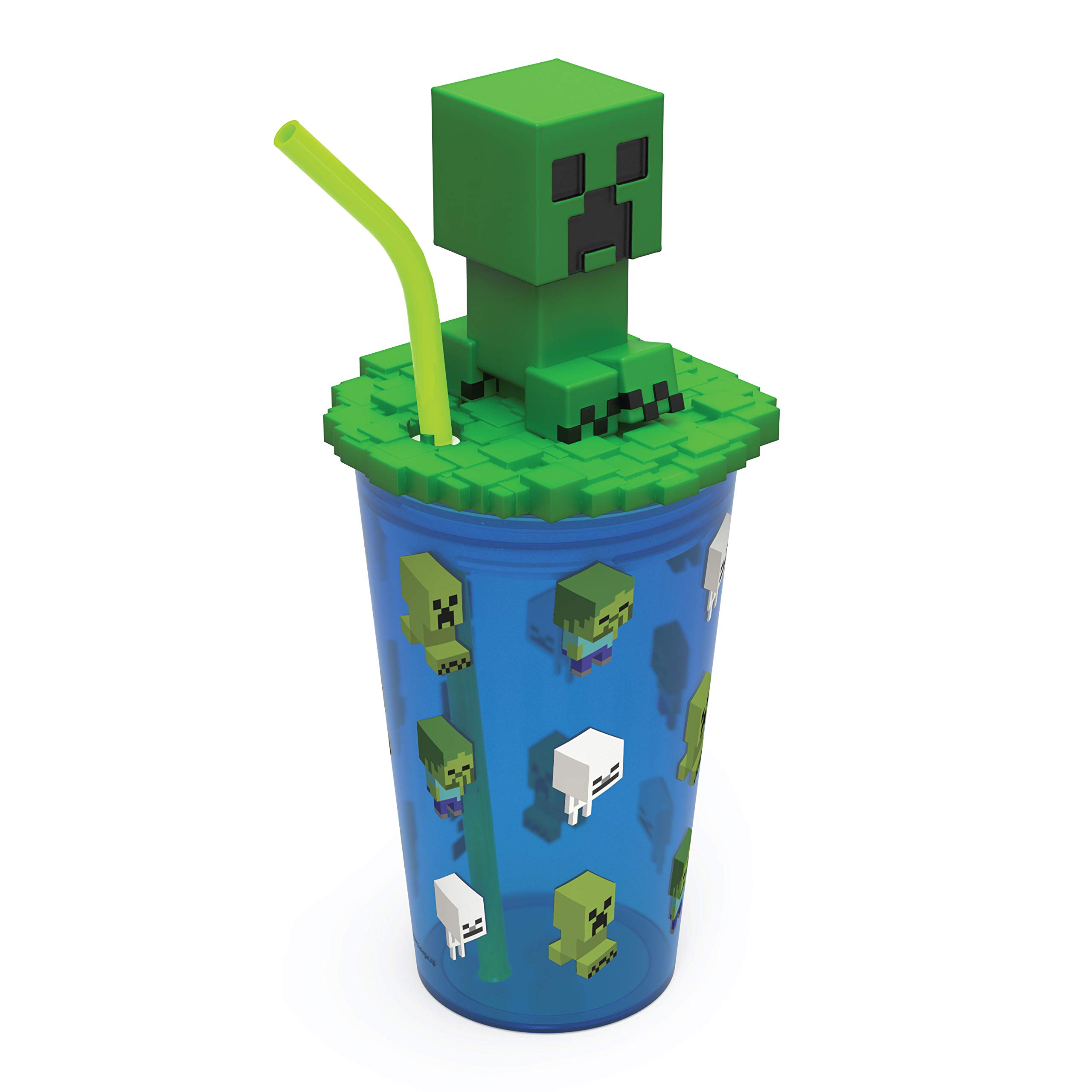Zak Designs Minecraft Creeper Funtastic Kids Cup Includes 2 Reusable ...