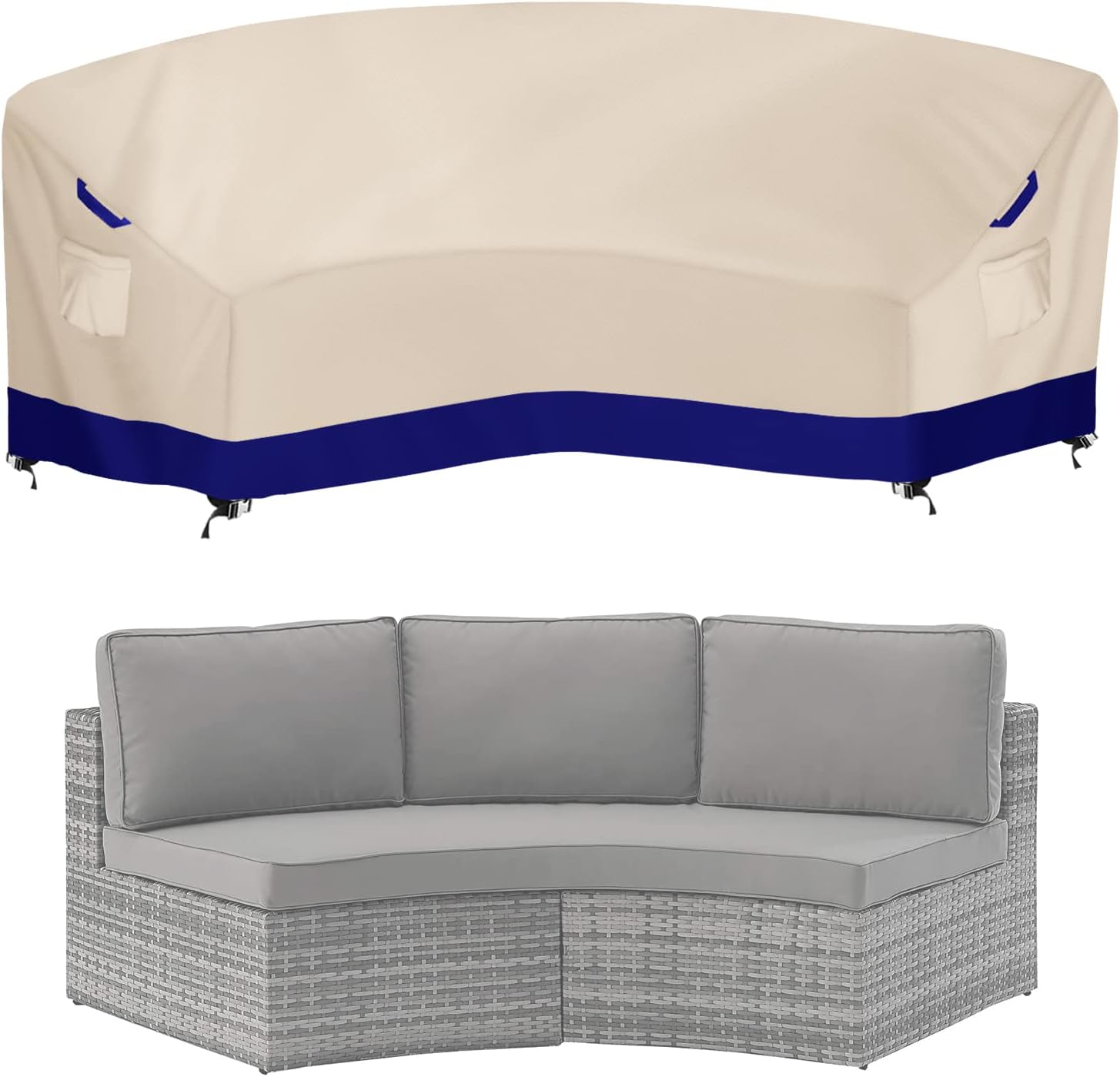 Amazon.com: Curved Sofa Cover&Outdoor Cover for Curved Sectional 120" L ...