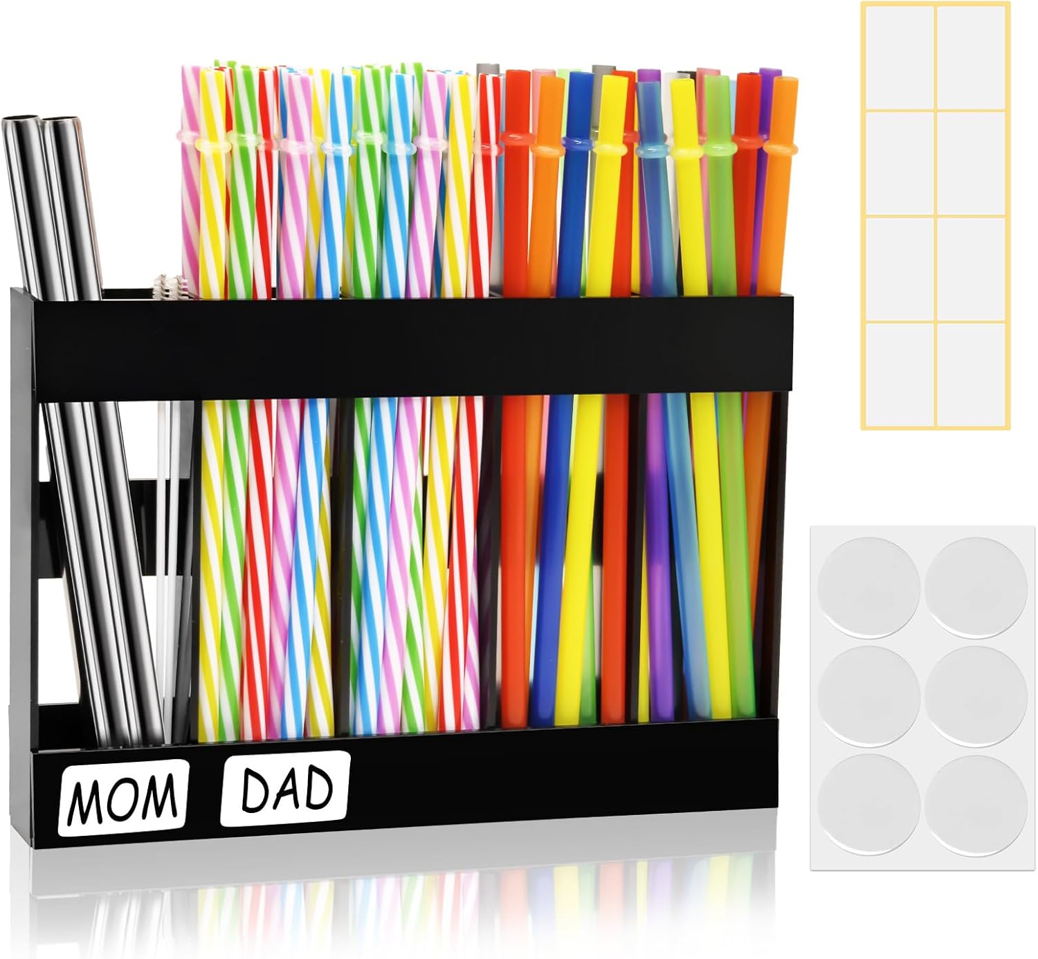 Amazon.com: 9.8” Large Acrylic Straw Holder, Straws Holder with Double ...