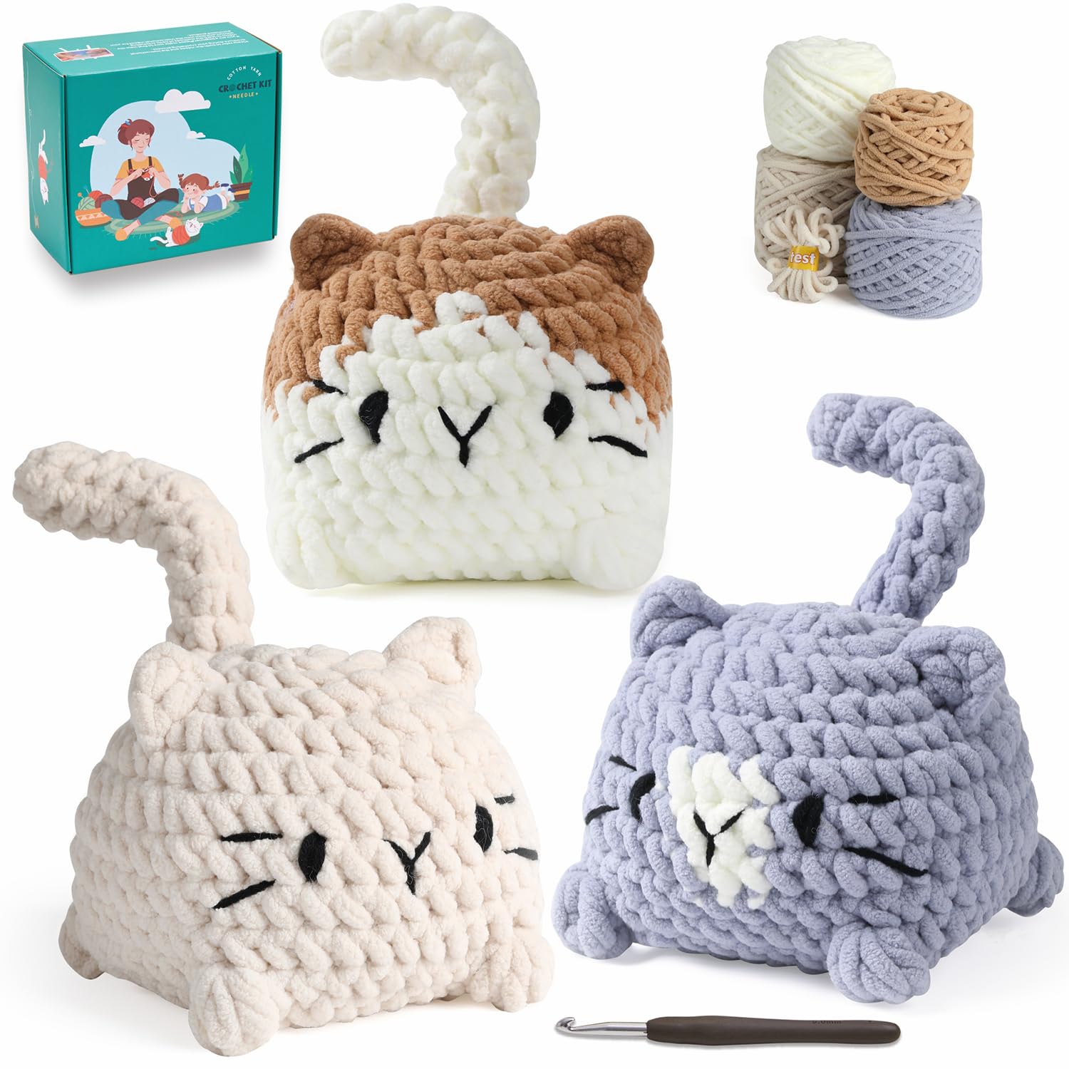 Amazon.com: Eelexa Crochet Kit for Beginners, Crochet Animal Kits for ...