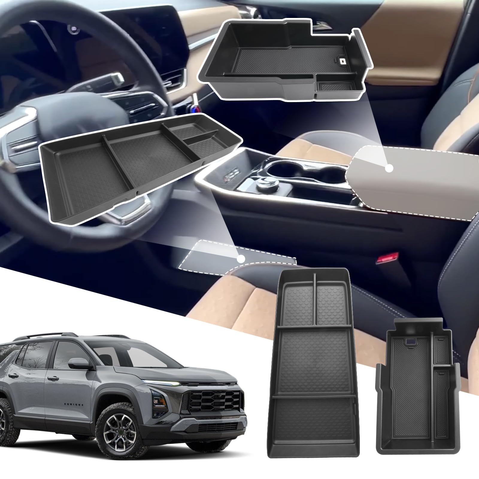 Snapklik.com : SXCY 2PCS For 2025 Equinox Center Console Organizer For ...