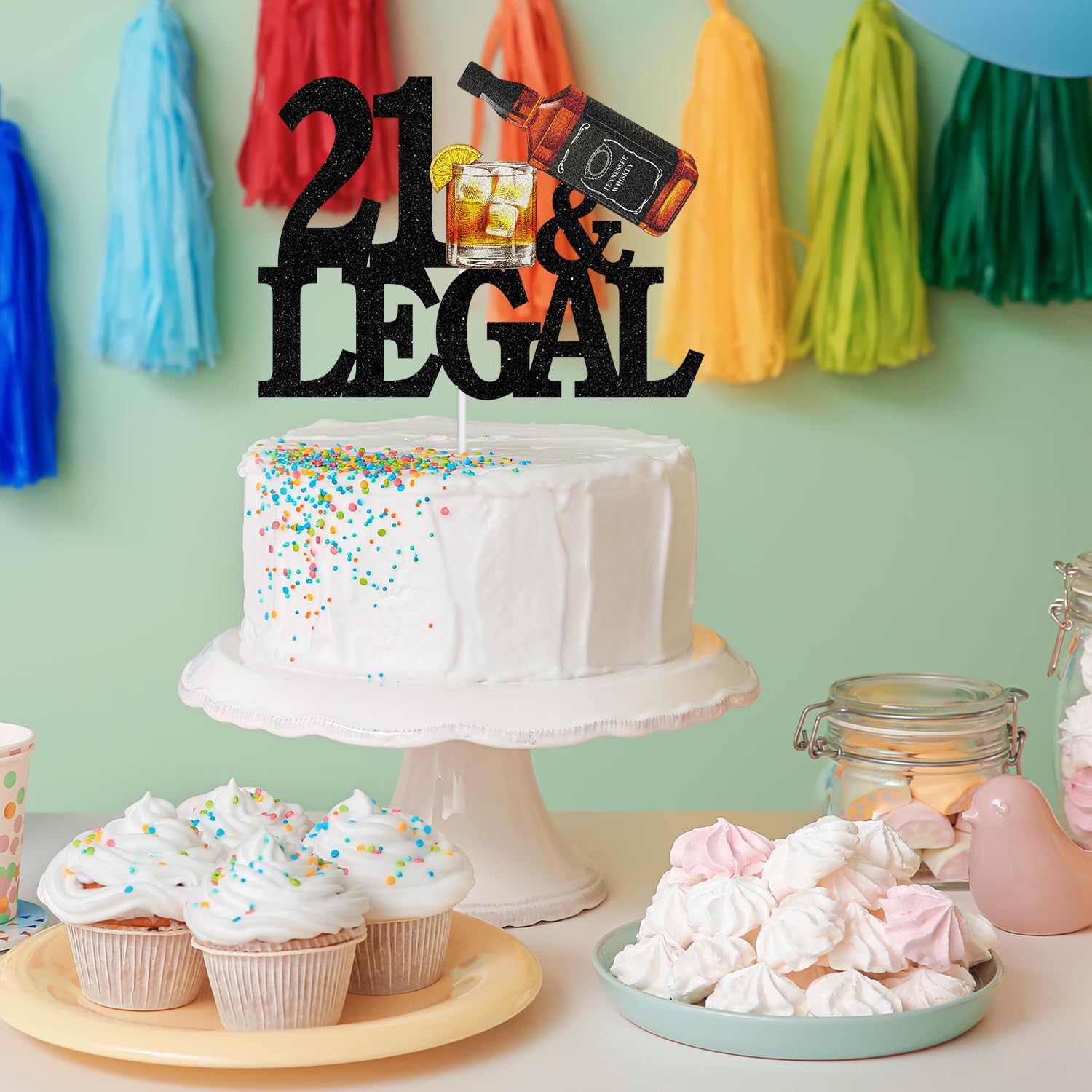 Snapklik.com : 21 & Legal Happy 21st Birthday Cake Topper - Legal Af ...