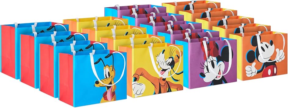 Amazon.com: Hallmark Disney 4" Mini Gift Bags (18 Bags: Mickey, Minnie ...