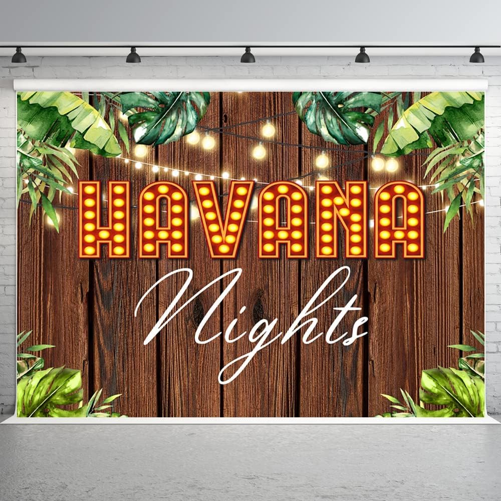 Buy Lofaris Havana Nights Wood Backdrop Palm Leaves Adult Birthday ...