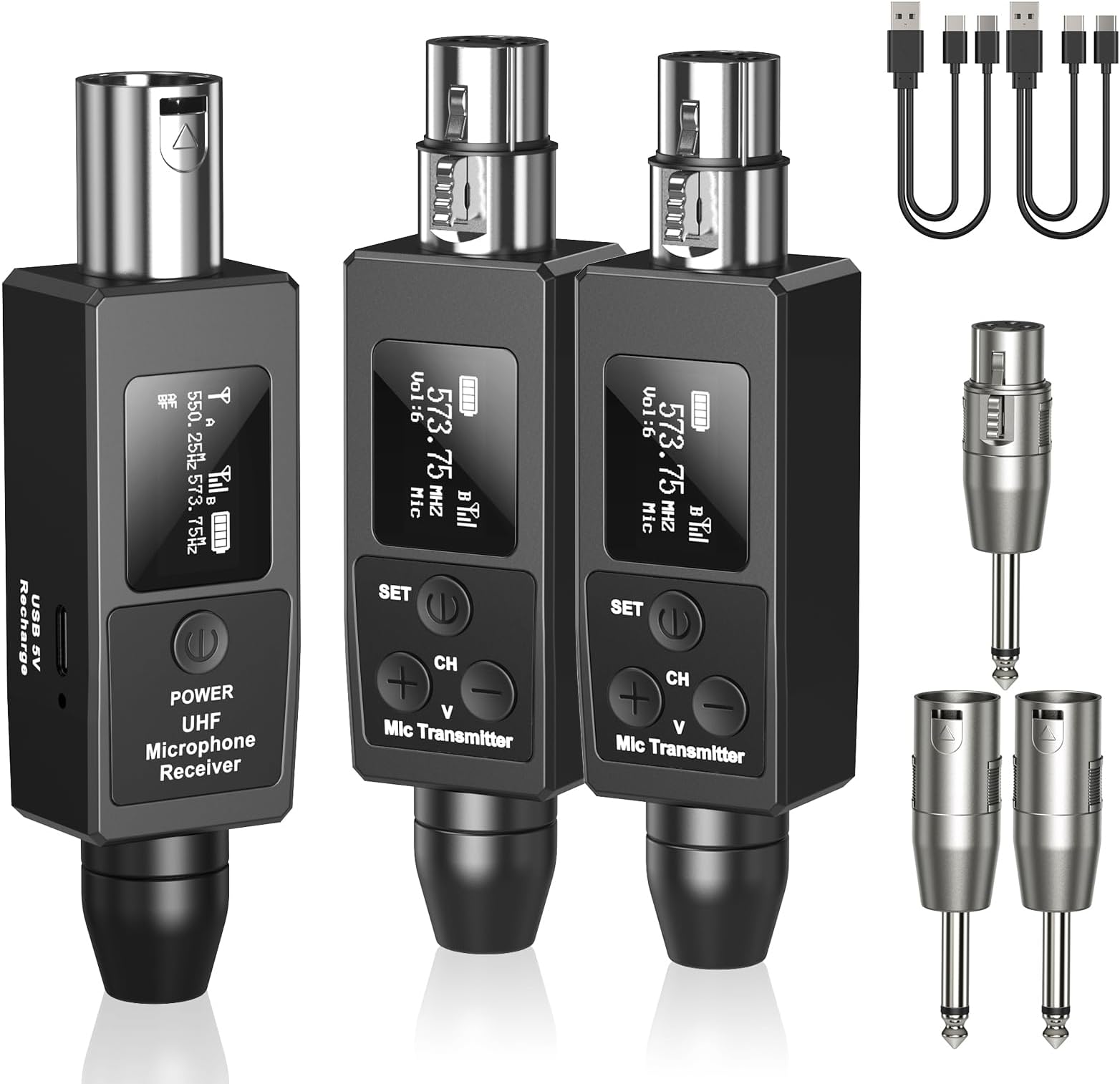 Amazon.com: Wireless XLR Transmitter and Receiver Rechargeable Mic ...