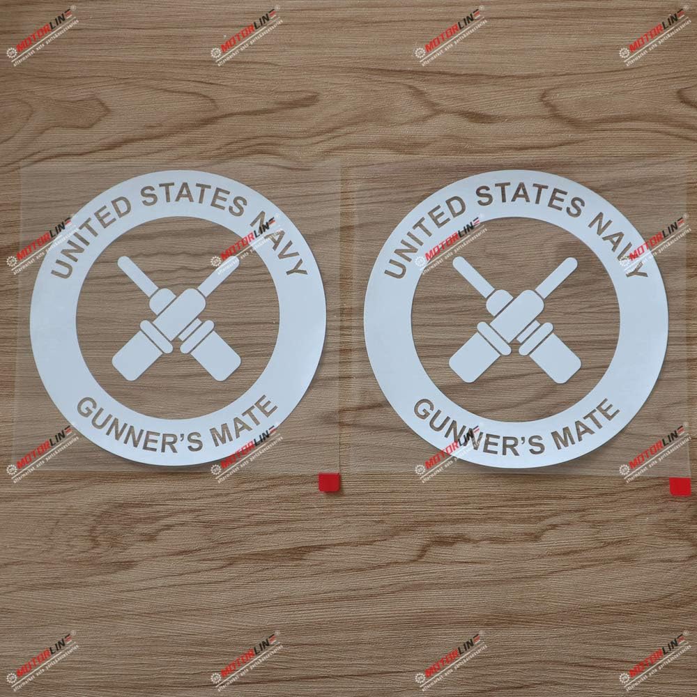 Amazon.com - 2X White 6'' Gunner's Mate Decal Sticker Car Truck ...