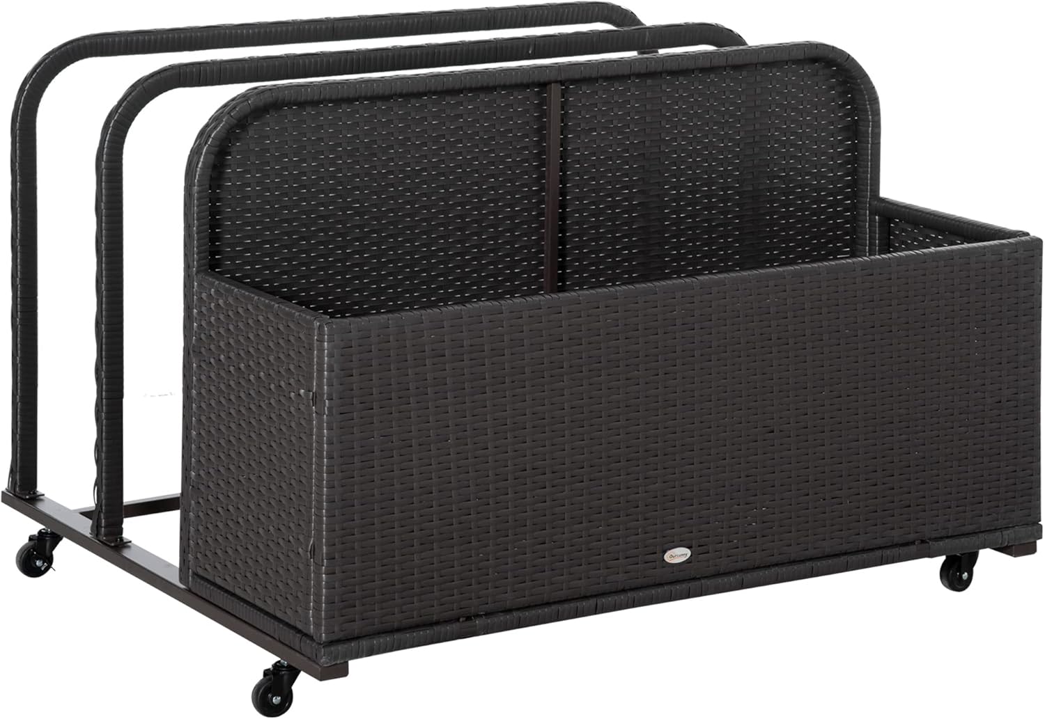 Amazon.com: Outsunny Wicker Patio Pool Float Storage Basket, PE Rattan ...