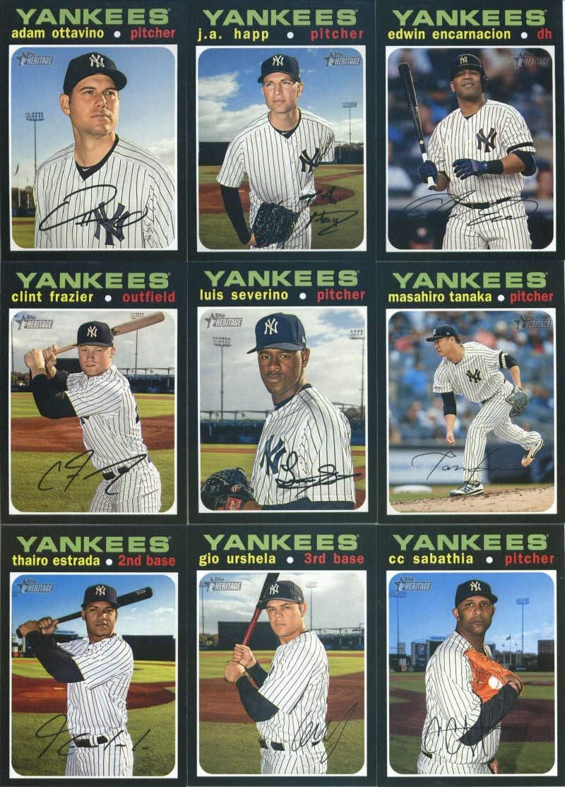 Amazon.com: 2020 Topps Heritage New York Yankees Team Set of 16 Cards ...