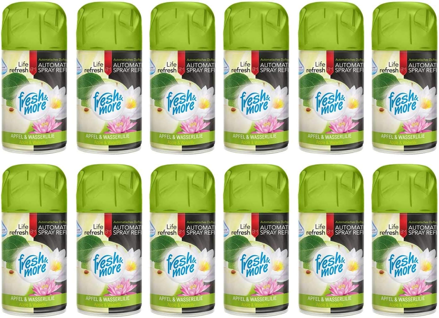 12x Fresh&More Nachfüller Apfel&Wasserlilie Für Automatische ...