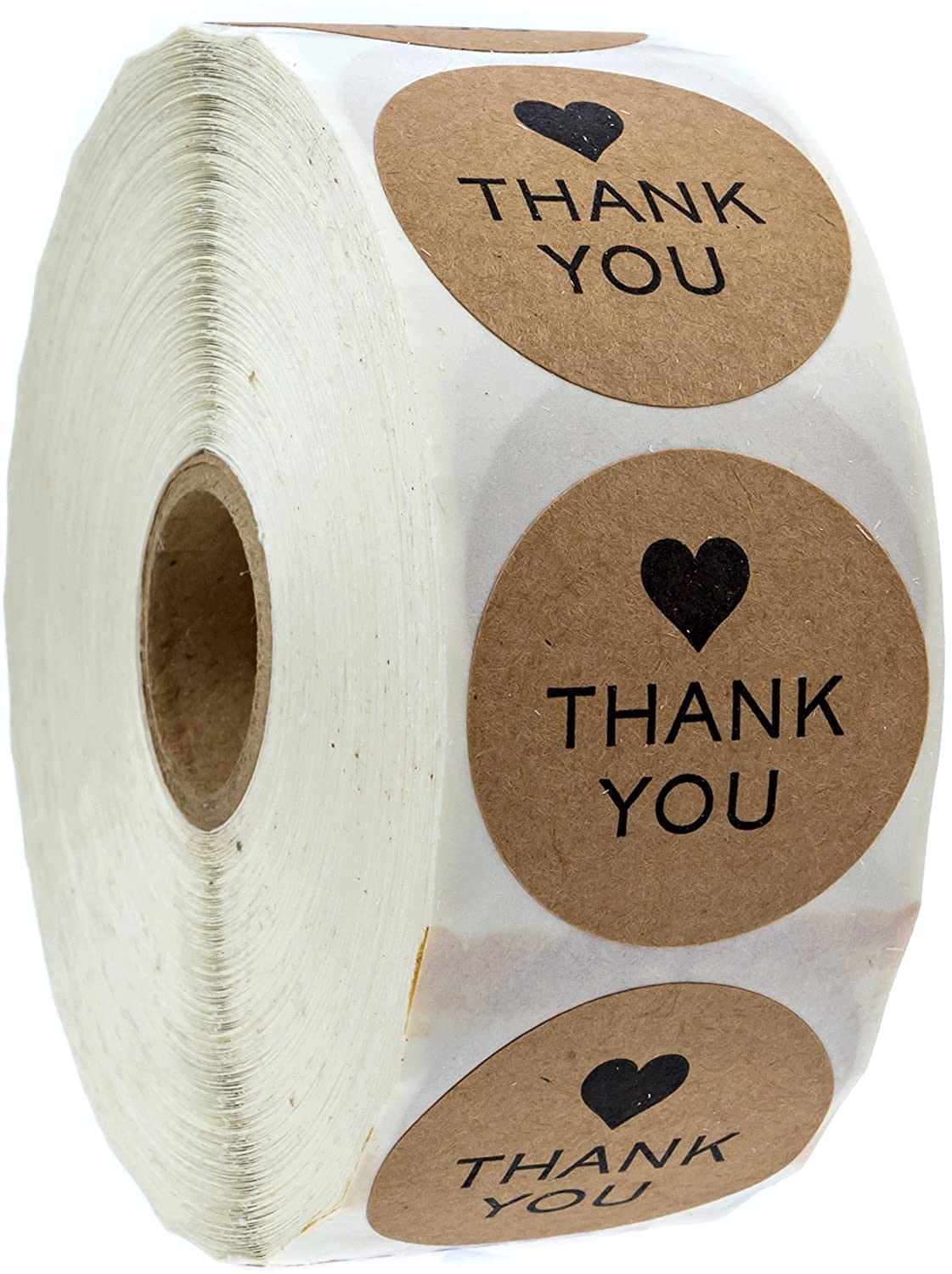 Amazon.com : 1.5" Small Round Kraft Thank You Stickers / 1,000 ...