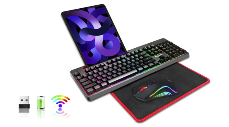 Watch Snpurdiri 104 keys wireless gaming keyboard and mouse combo black ...