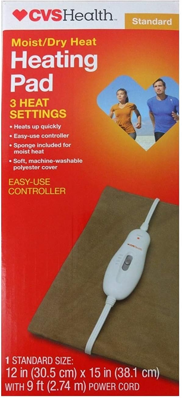 Amazon.com: CVS HEALTH Moist/Dry Heat, Heating Pad with 3 Settings ...