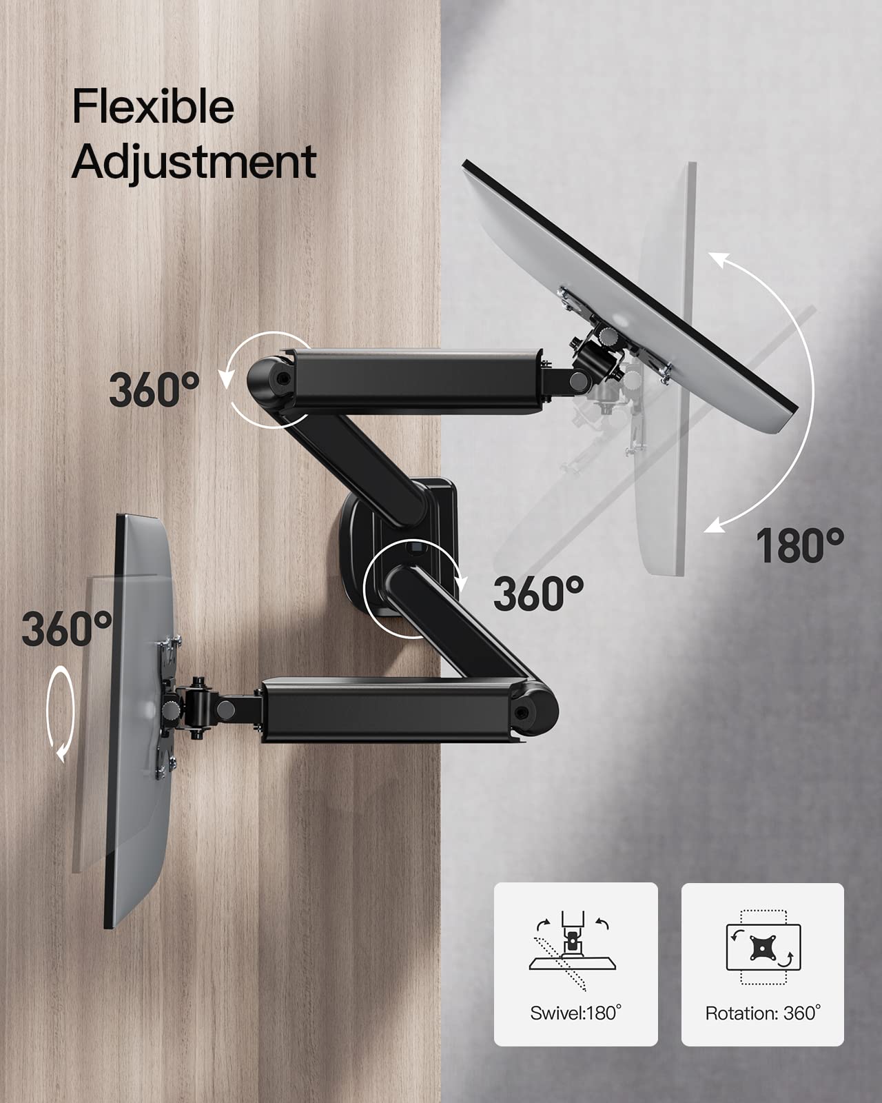 Irongear Dual Monitor Stand, Adjustable Gas Spring Dual Monitor Mount ...