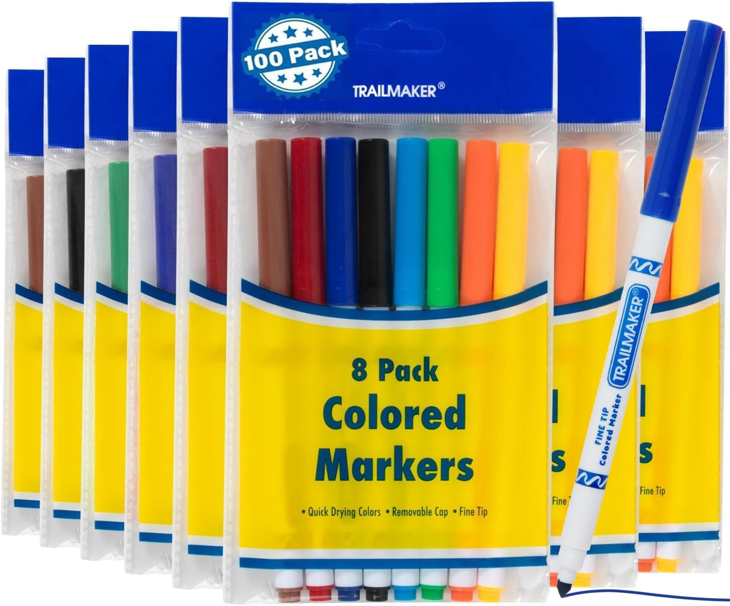 Amazon.com: Trail maker 100 Pack Bulk Coloring Markers for School ...