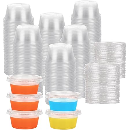 Amazon.com: 500 Sets 2 Oz Clear Plastic Souffle Cups | Sauce Cups with ...