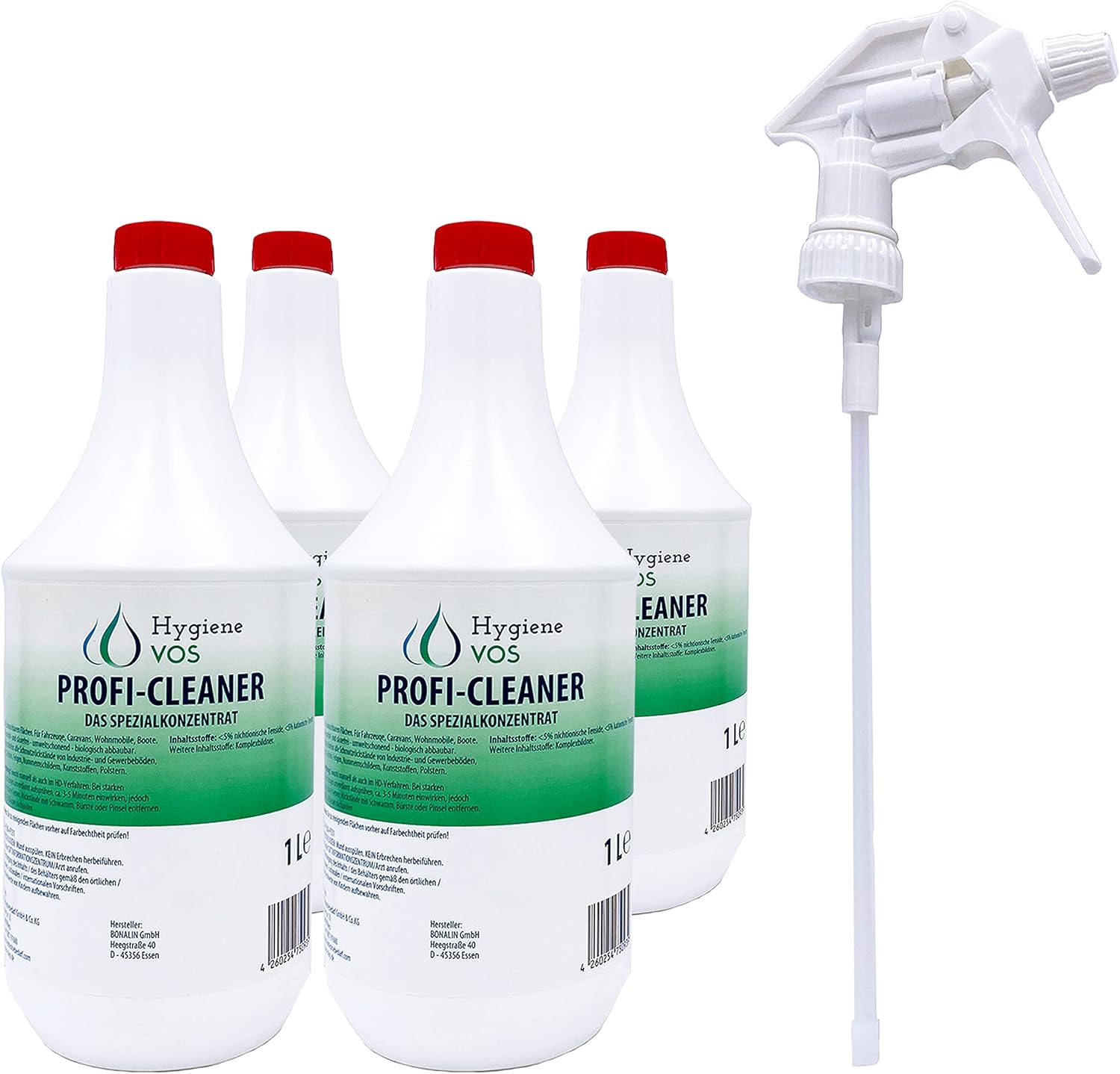 Profi Cleaner VOS-Spezialkonzentrat 4 x 1 Liter plus 1 moderner ...