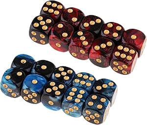 Amazon.co.jp: 20 PCS Round Corner Six Sided Dice Roll Game Dice Math ...