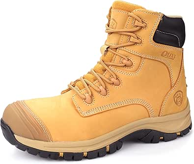 Amazon.com | OUXX Work Boots for Men, Waterproof Steel Toe YKK Zipper ...