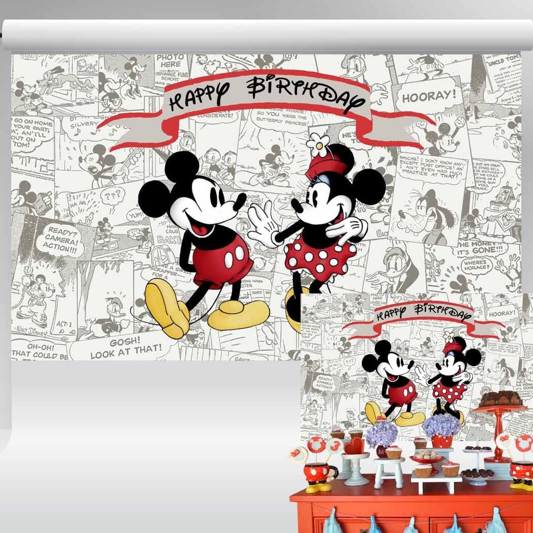 Amazon.com : Classic Mickey and Minnie Backdrop Vintage Comic ...