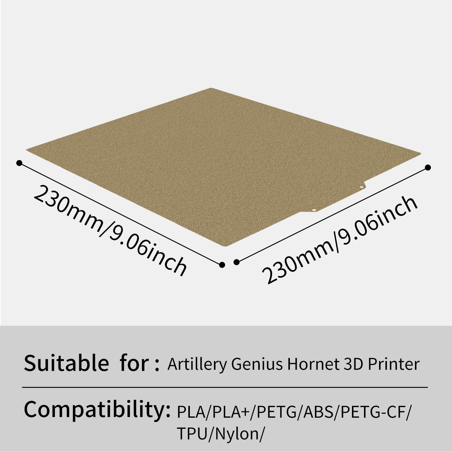 Snapklik.com : 230x230mmDouble Sided Textured PEI SheetFlexible Spring ...