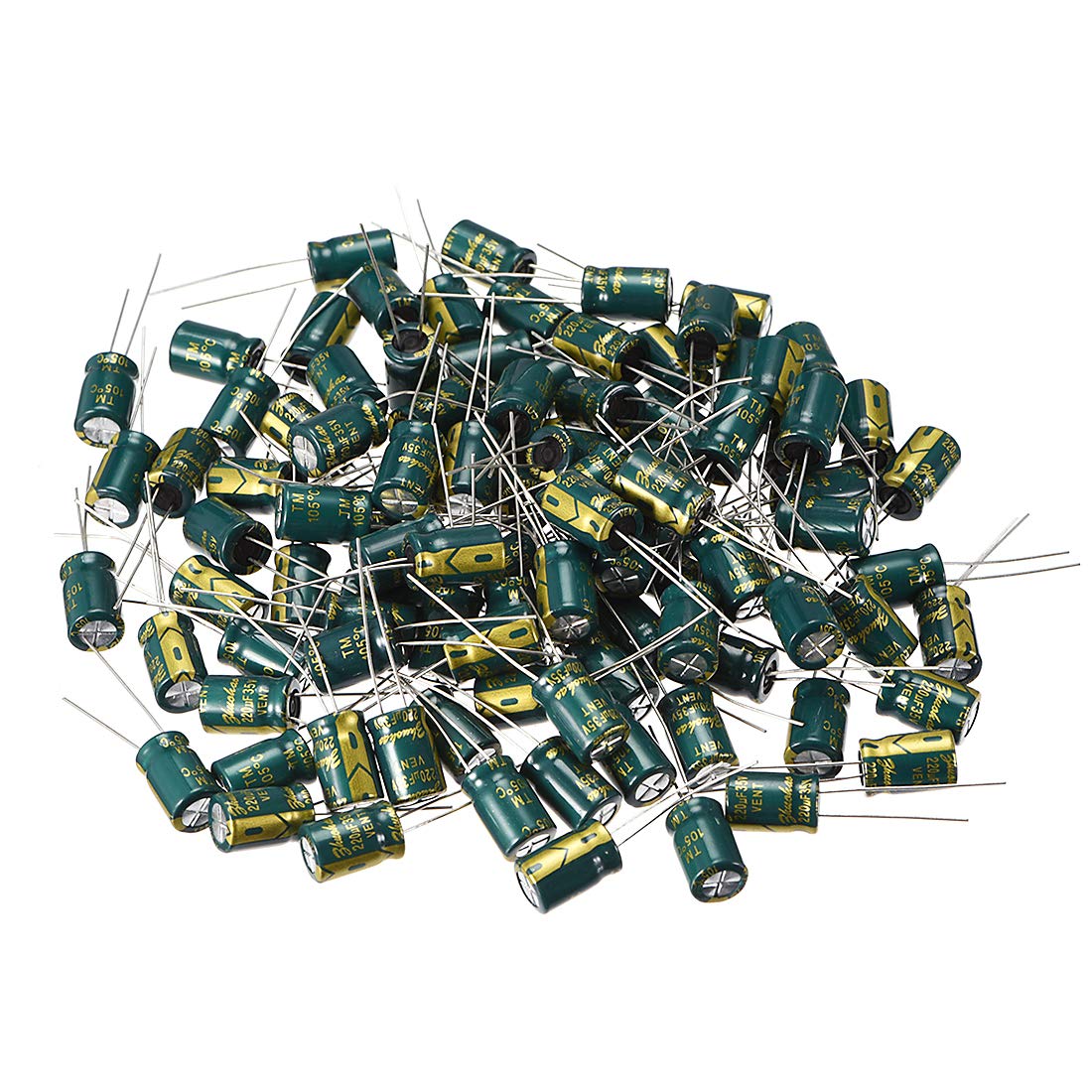 Buy uxcell Aluminum Radial Electrolytic Capacitor Low ESR Green with ...
