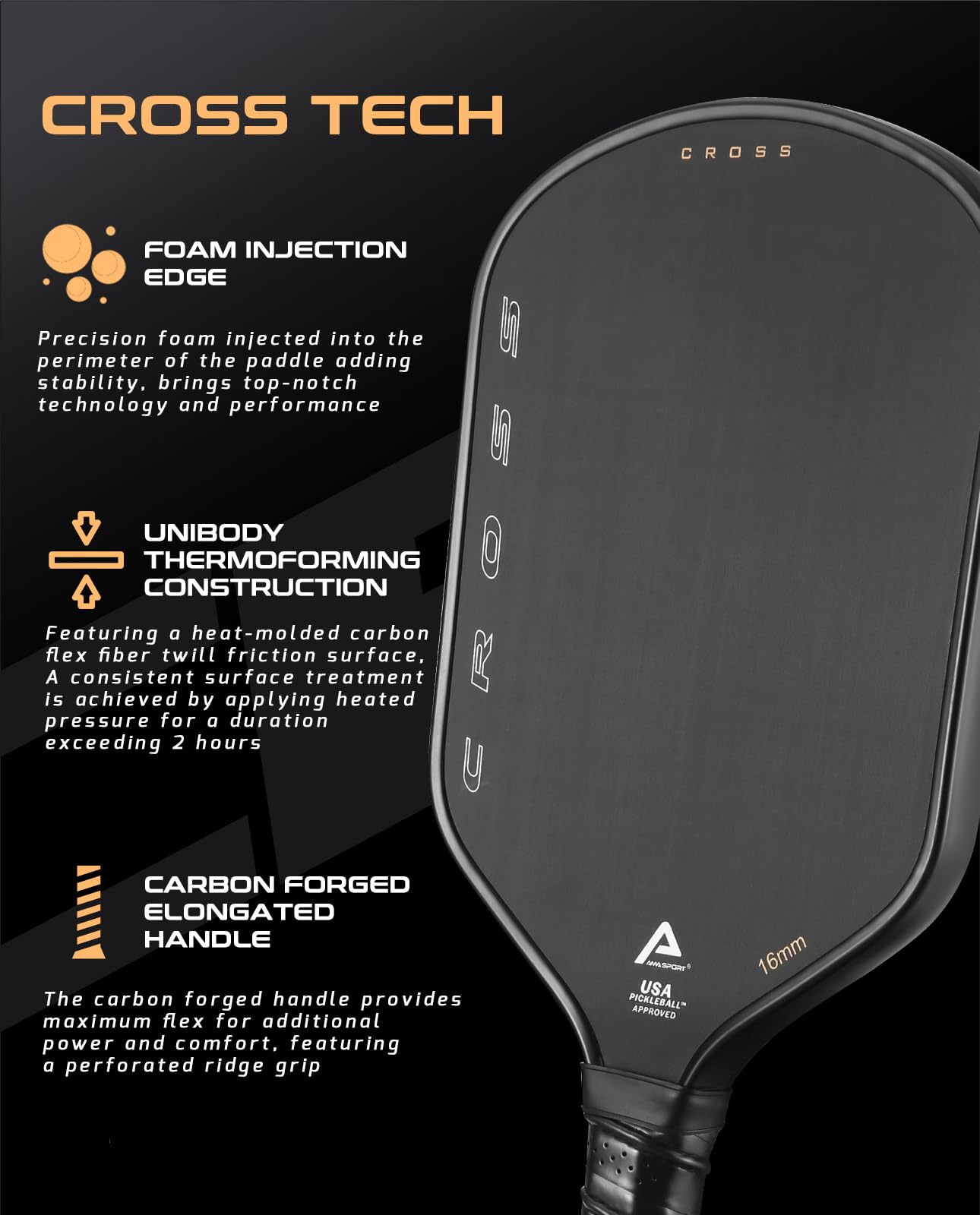 Snapklik.com : PICKLETECH Cross Raw T700 Carbon Fiber Hybrid Pickleball ...