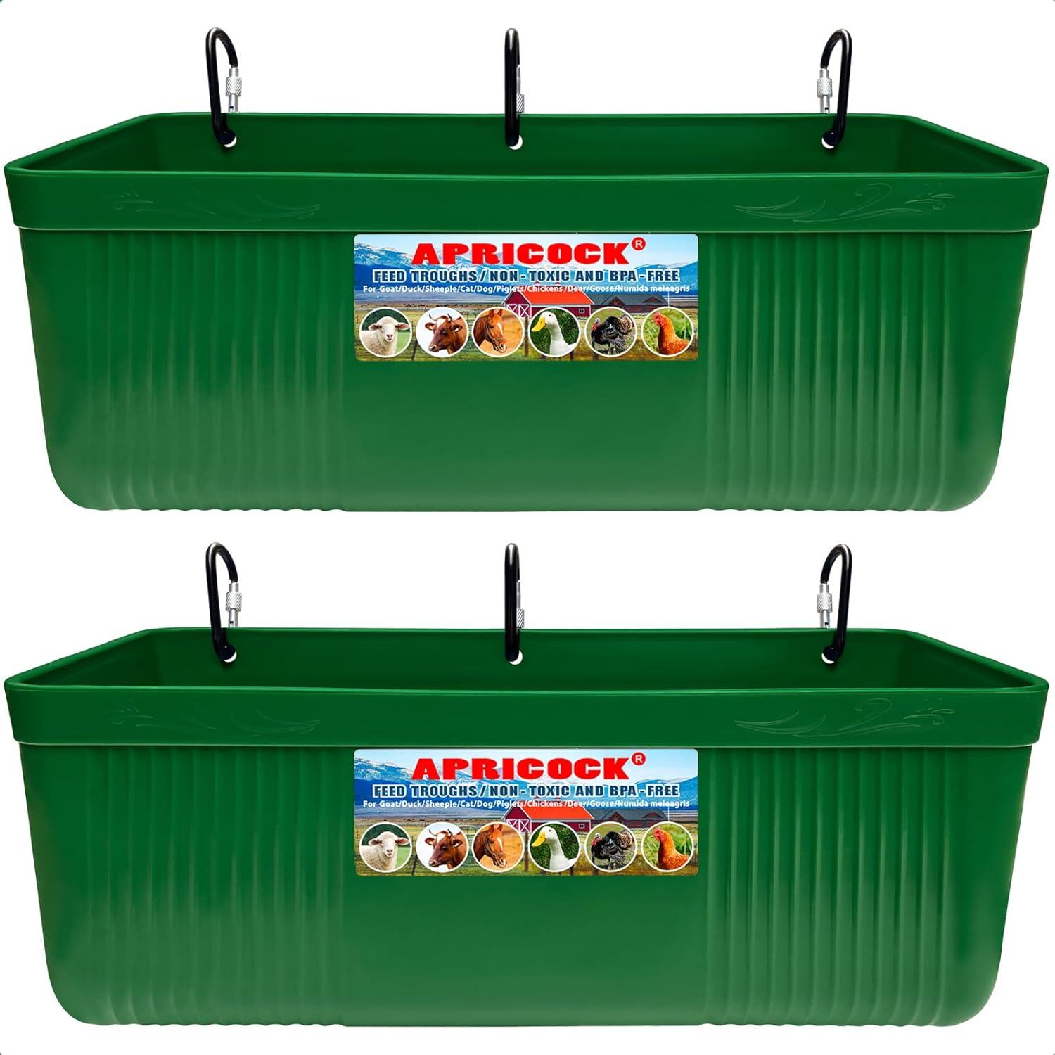 Amazon.com : Large Feed Trough and Goat Feeder - 2 Pack Hanging Feeder ...