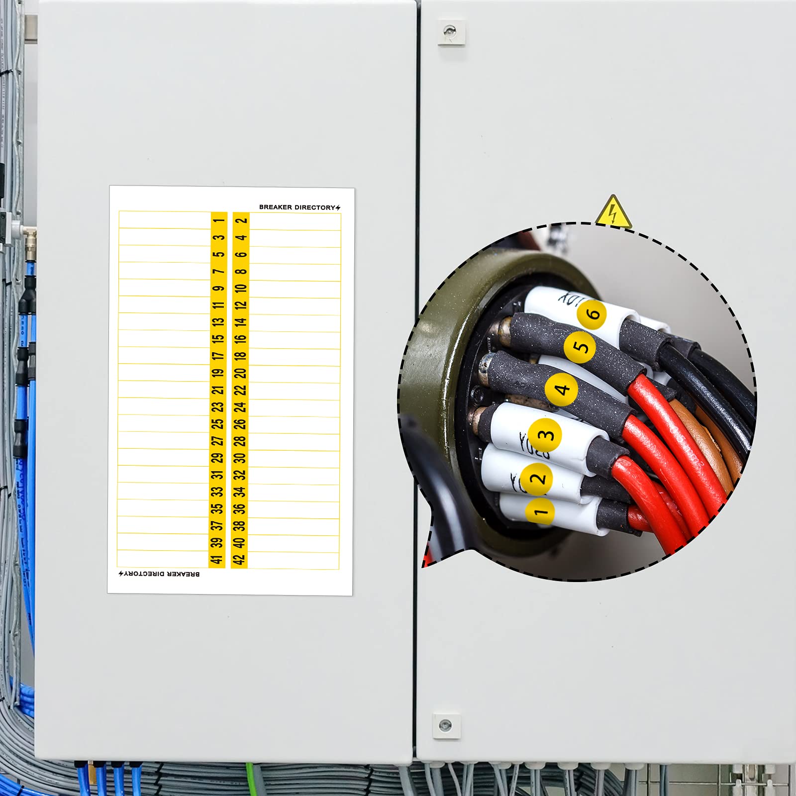 Snapklik.com : 4 Pieces Electrical Panel Label Breaker Directory Label ...