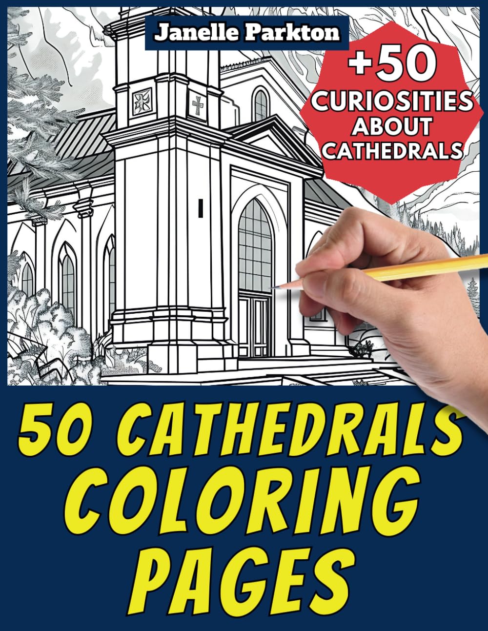 Buy 50 Cathedrals Coloring Pages Book for Kids and Adults: +50 Amazing ...