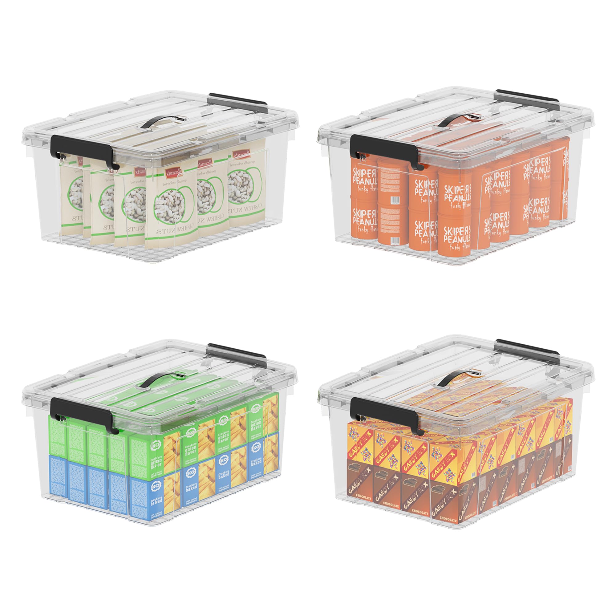40Qt*4 Plastic Storage Bins, Storage Box, 4 Pack, Tote Organizing ...