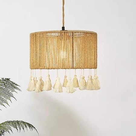 Bioaqua Boho Lamp Shade,Boho Hanging Lamp Handmade Macrame Lamp Shade ...