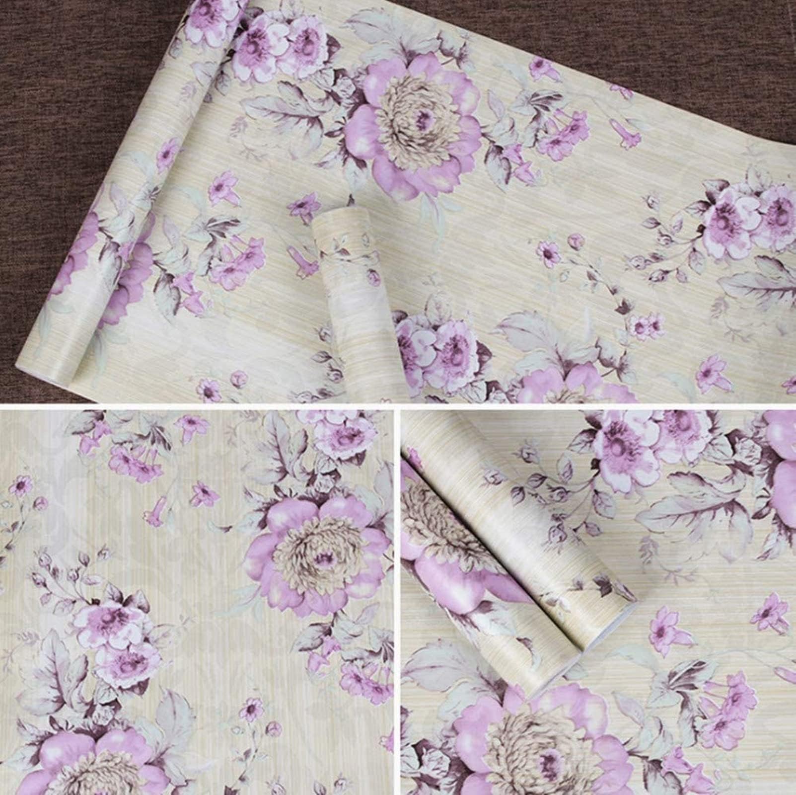 Amazon.com - Vintage Floral Adhesive Paper Vinyl Shelf Liner Peel Stick ...