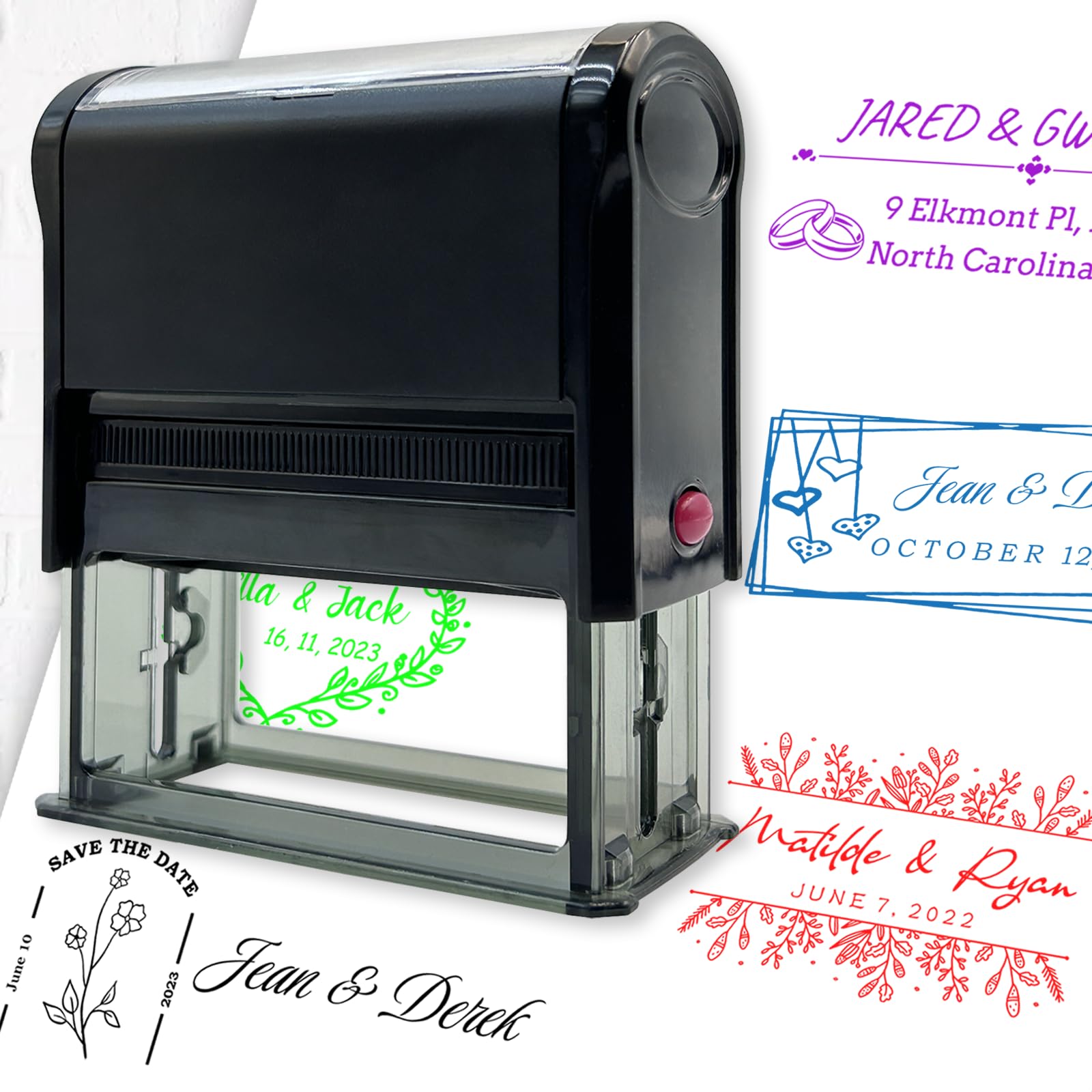 Amazon.com : Custom Wedding Stamp Self Inking Personalized Stamp Clear ...