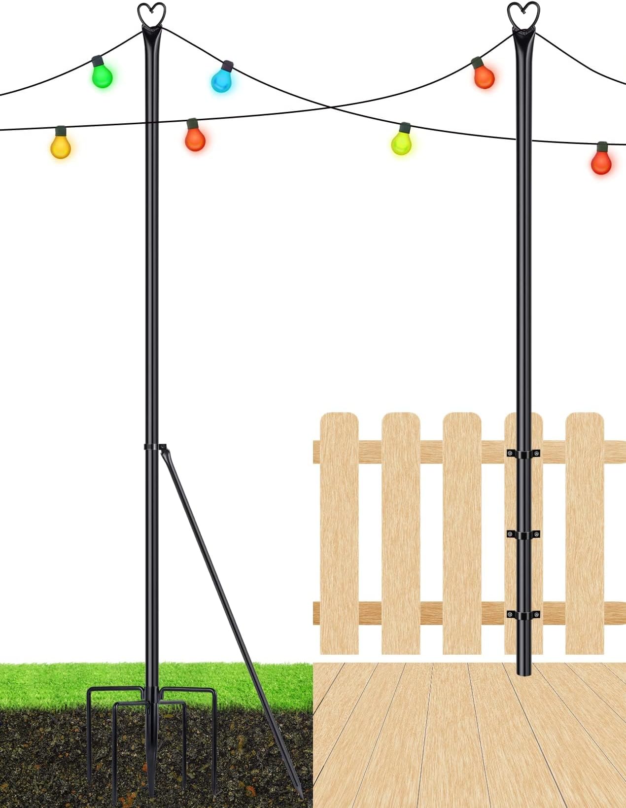 Amazon.com: Holiday Styling String Light Poles for Outdoor String ...