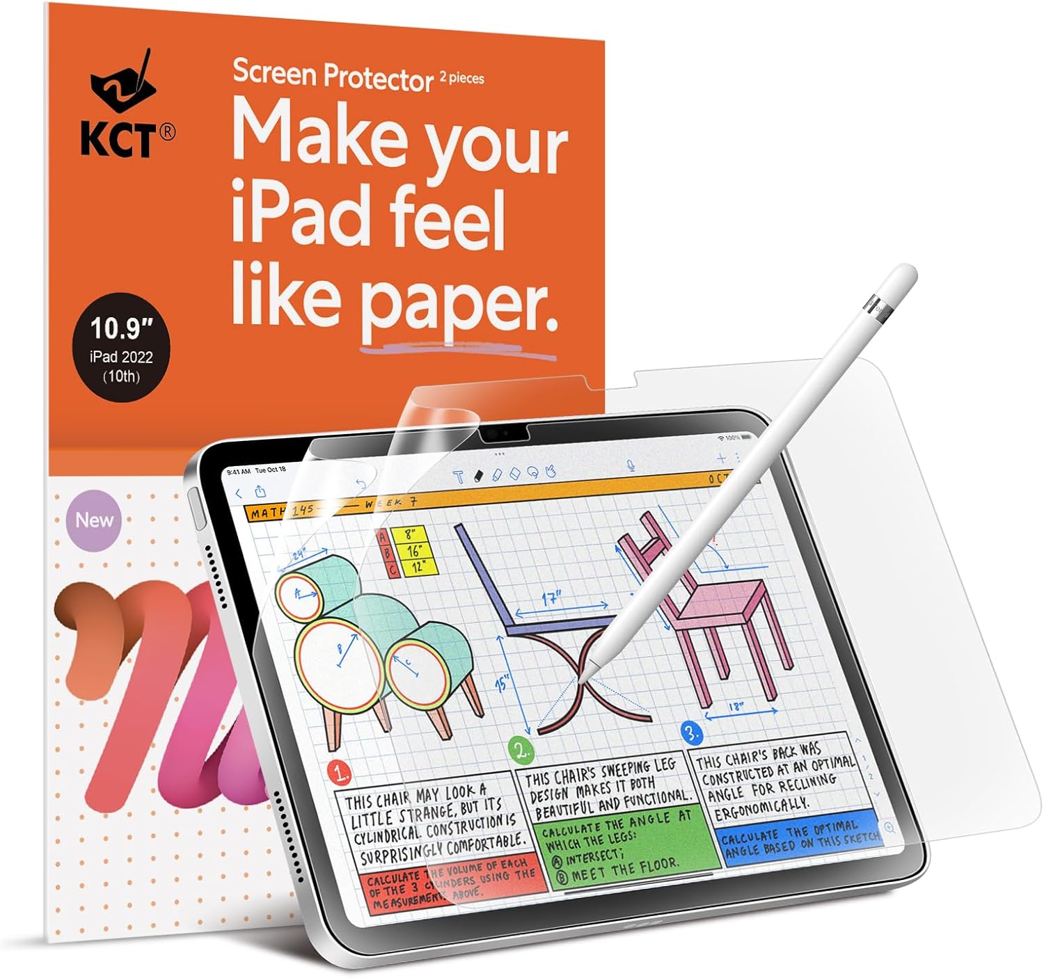 [2 Pack] KCT Paper Screen Protector Compatible with iPad 10th ...