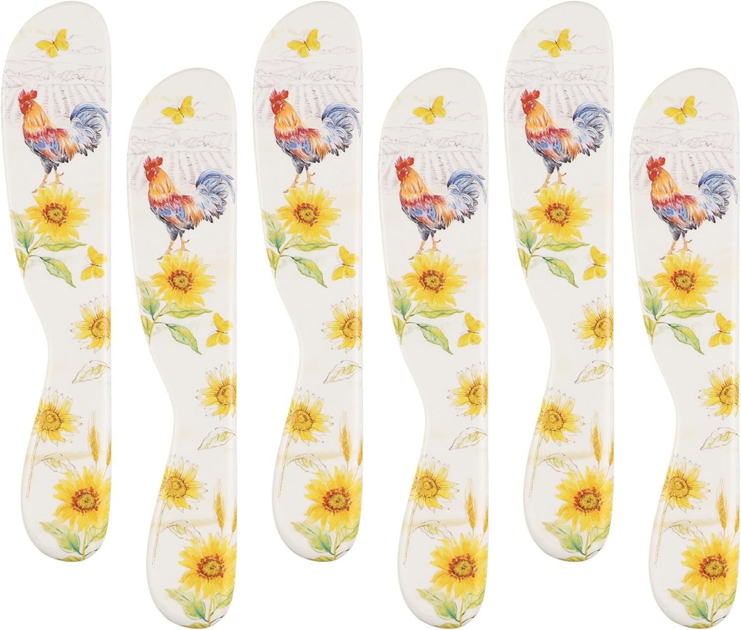 Amazon.com: UPware Sunshine Rooster Cheese Spreader Set, Melamine ...