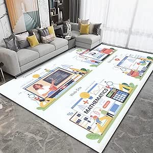 Amazon.com: Area Rug Math School Service Set Learning Mathematics ...
