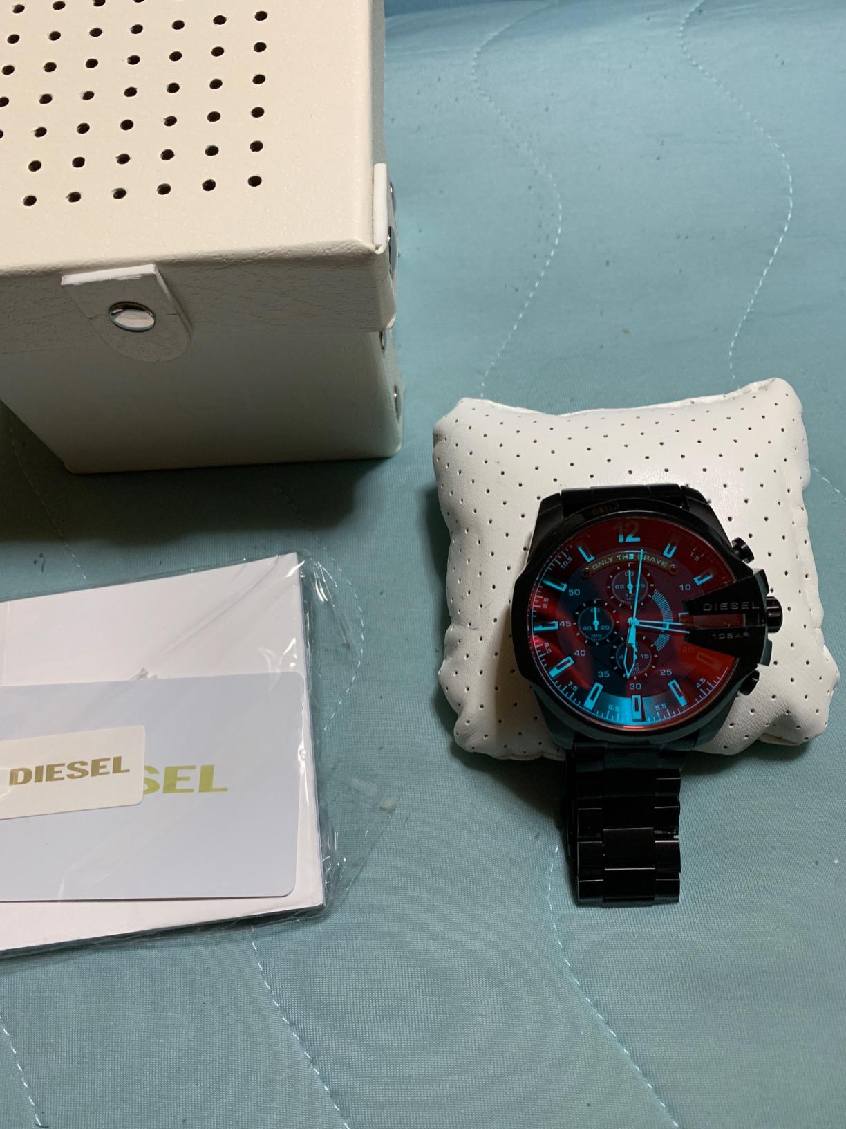 Amazon.co.jp: Diesel Men's DZ4318 Diesel Chief Series Black Stainless ...