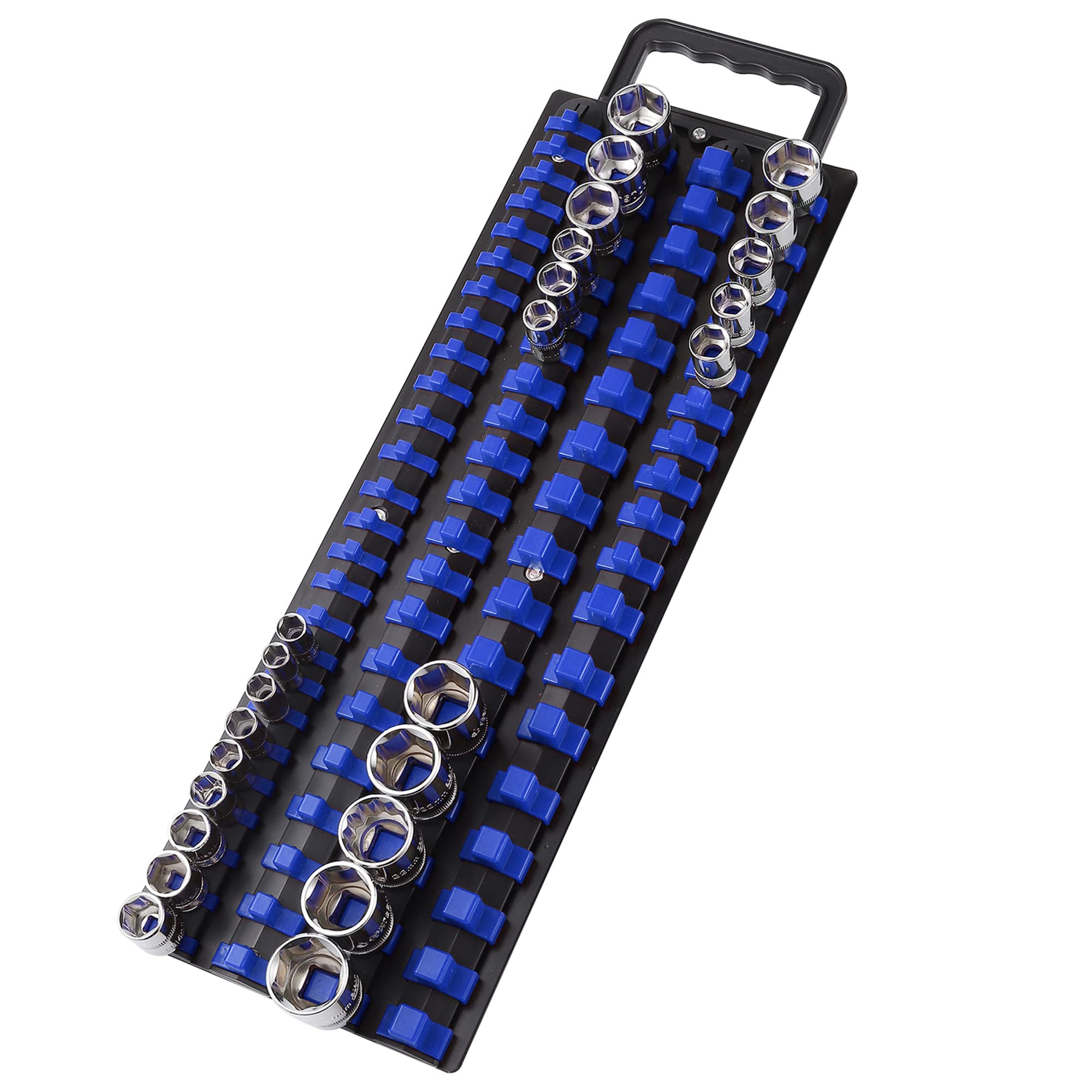 Snapklik.com : Reniteco 80-Piece Portable Socket Organizer Steel Tray