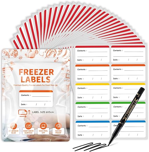 Amazon.com : Coloured Freezer Labels Food Storage Labels Stickers ...