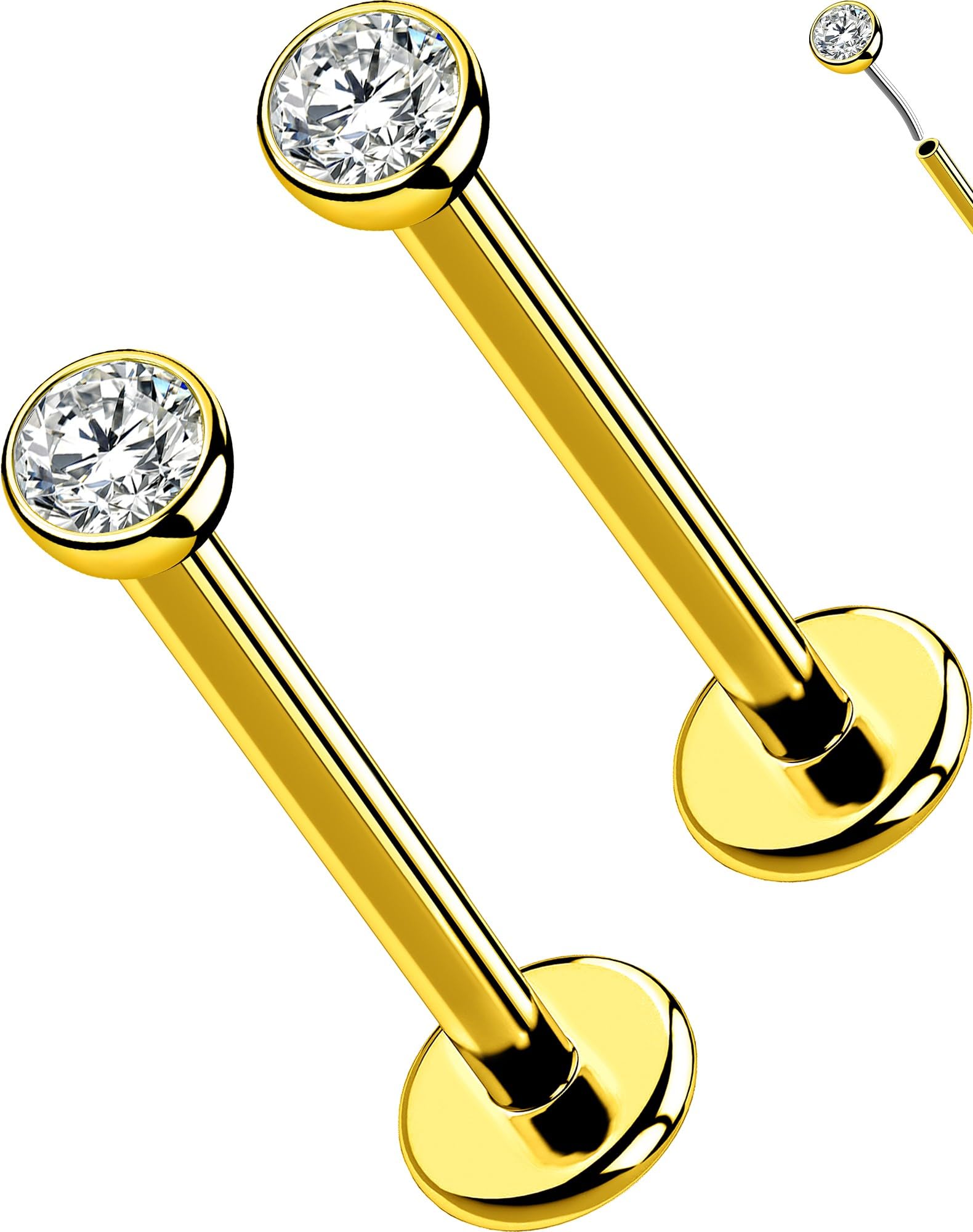 Snapklik.com : OUFER 16G Gold Titanium Labret Stud For Lip, Medusa ...