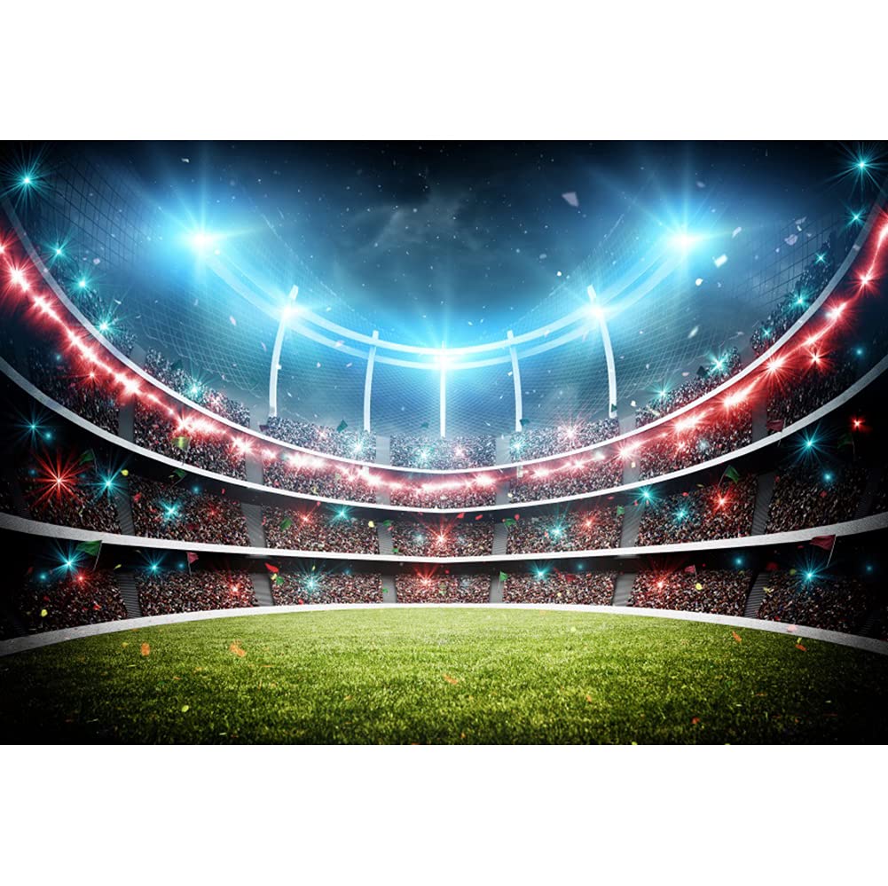 Buy Renaiss 10x8ft Football Field Backdrop Soccer Stadium Sports Night ...