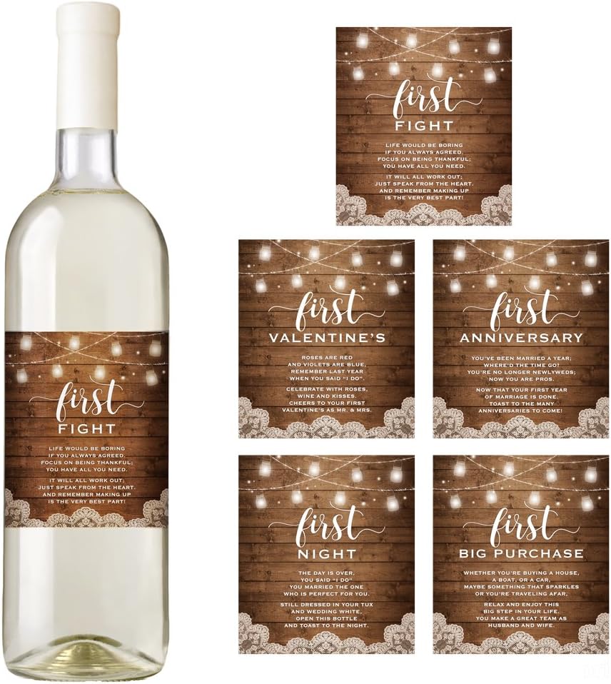 Amazon.com: Printed Party Marriage Milestones, Greenery Wedding Firsts ...