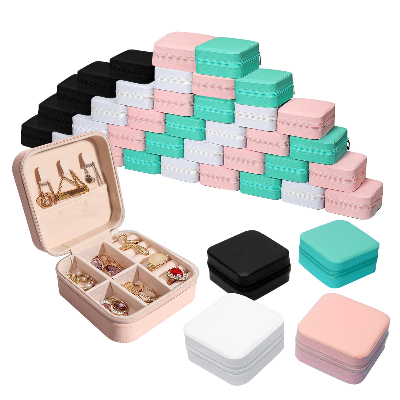 Amazon.com: 36 Pcs Small Jewelry Travel Case Bulk Small Ring Gift Boxes ...
