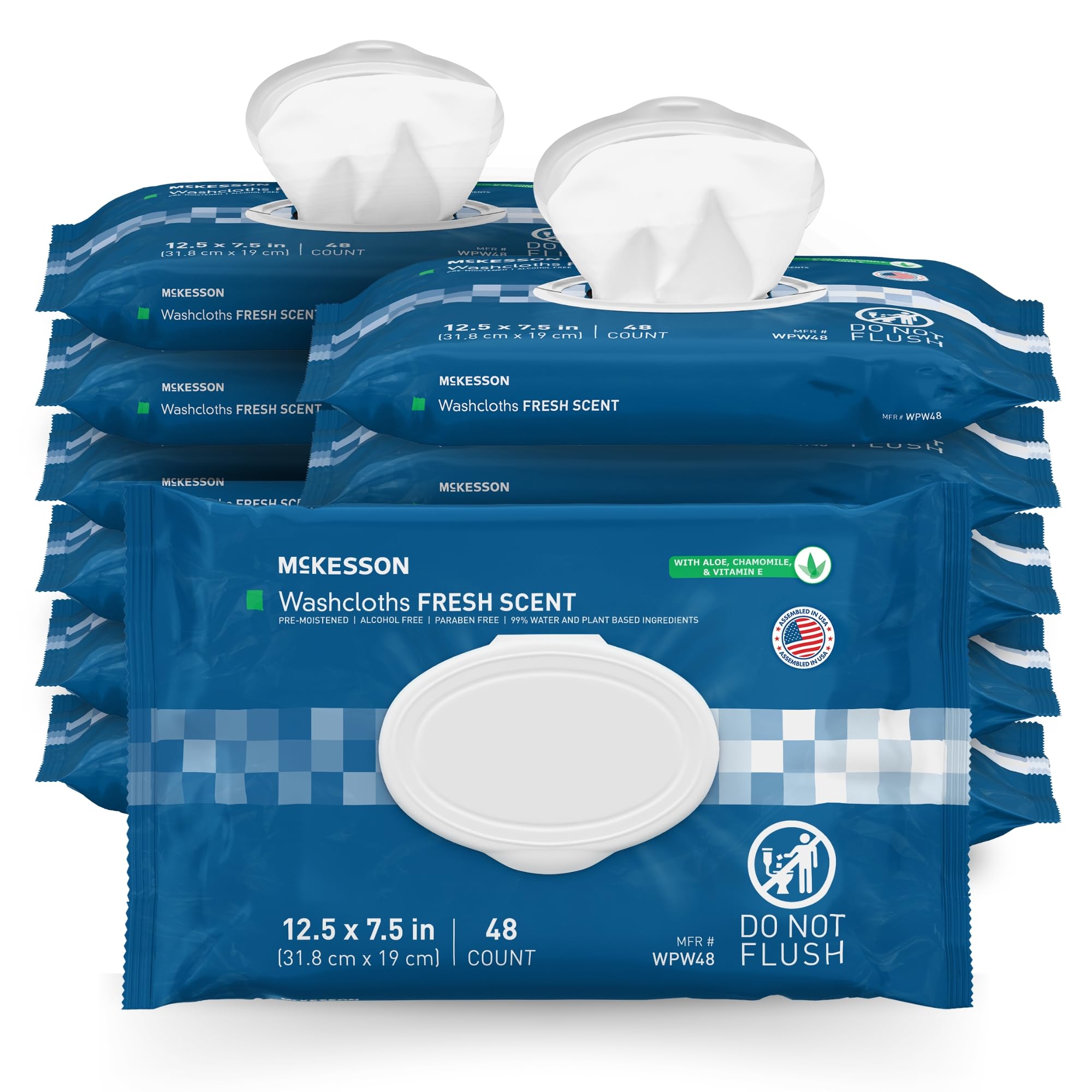Amazon.com: McKesson Washcloth Wipes, Scented (12 Pack, 576 Washcloths ...