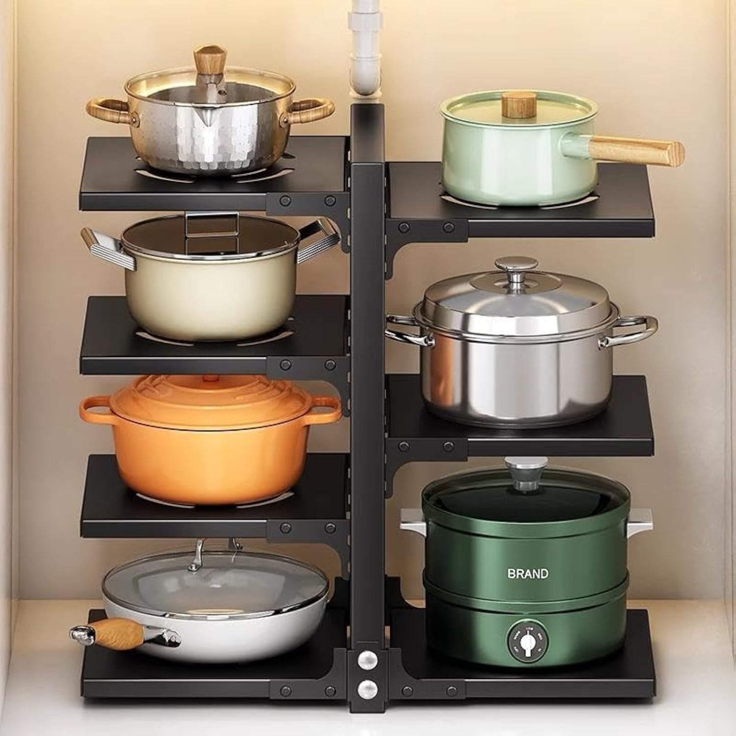 Amazon.com: ENCHANTNESS Pots and Pans Organizer for Cabinet Storage ...