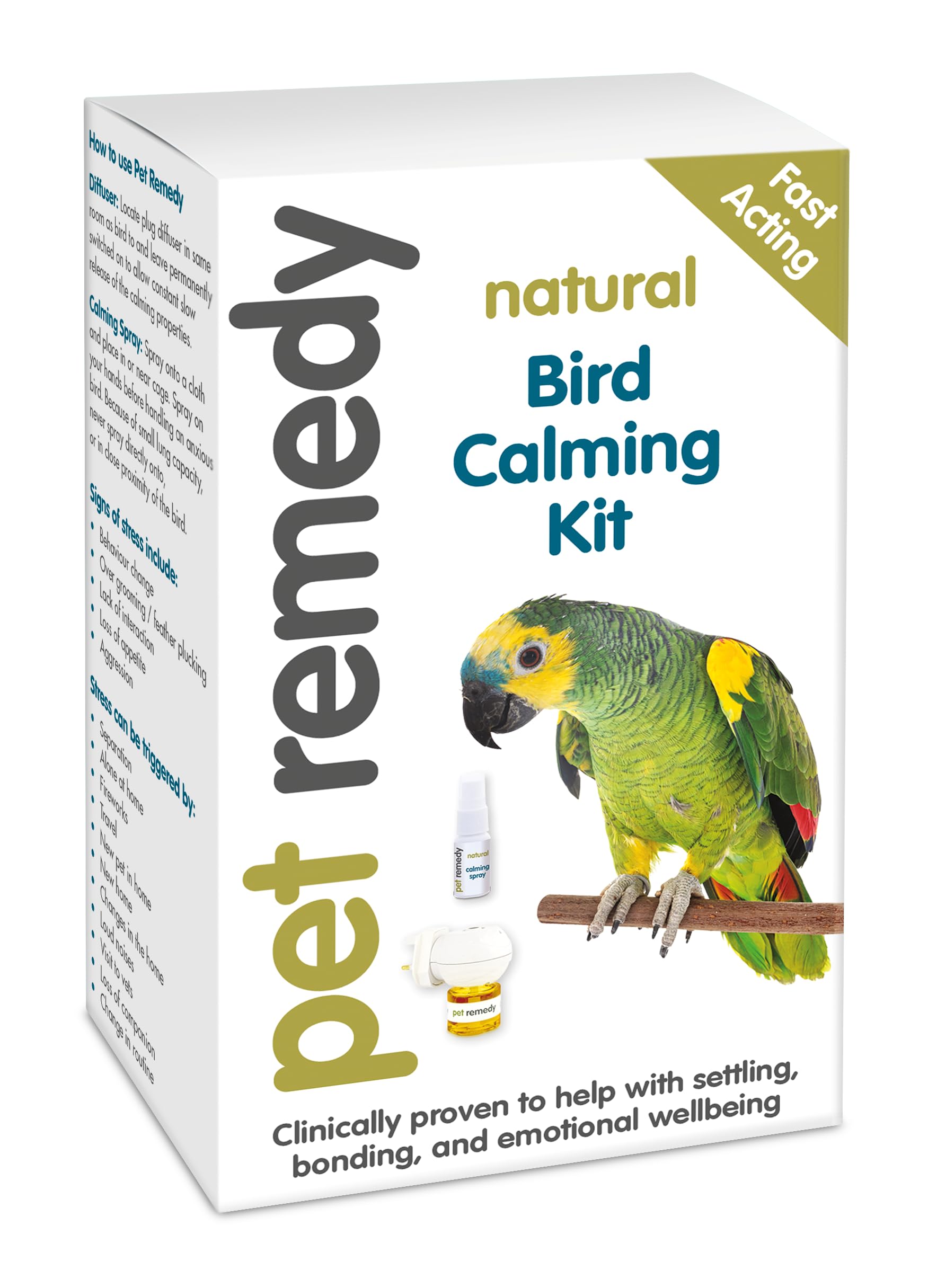 Pet Remedy Natural Calming Kit for Birds – Clinically Proven Parrot ...