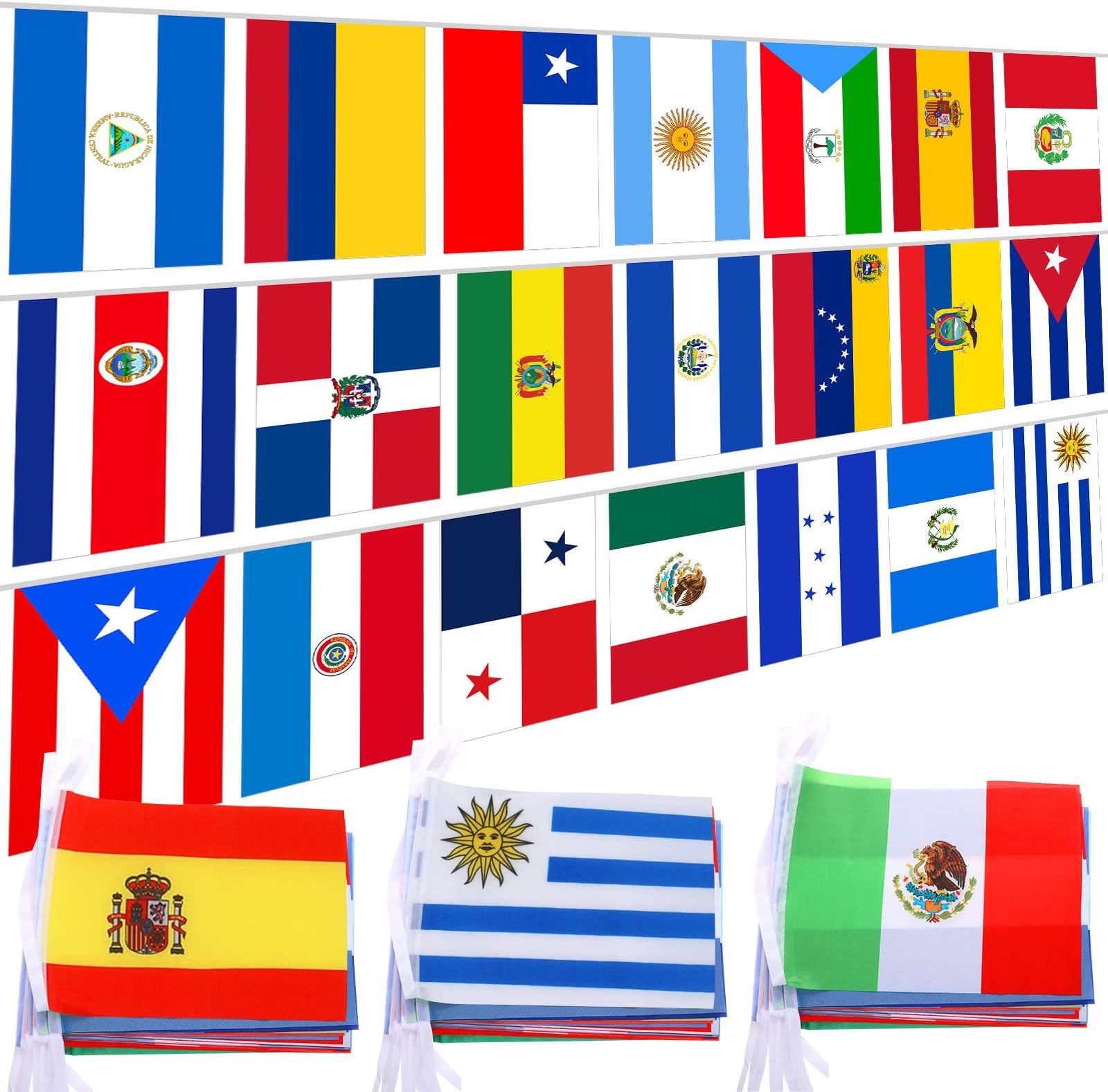 Amazon.com: WEITBF 22 Countries Spanish Speaking Stick Flags - Small ...